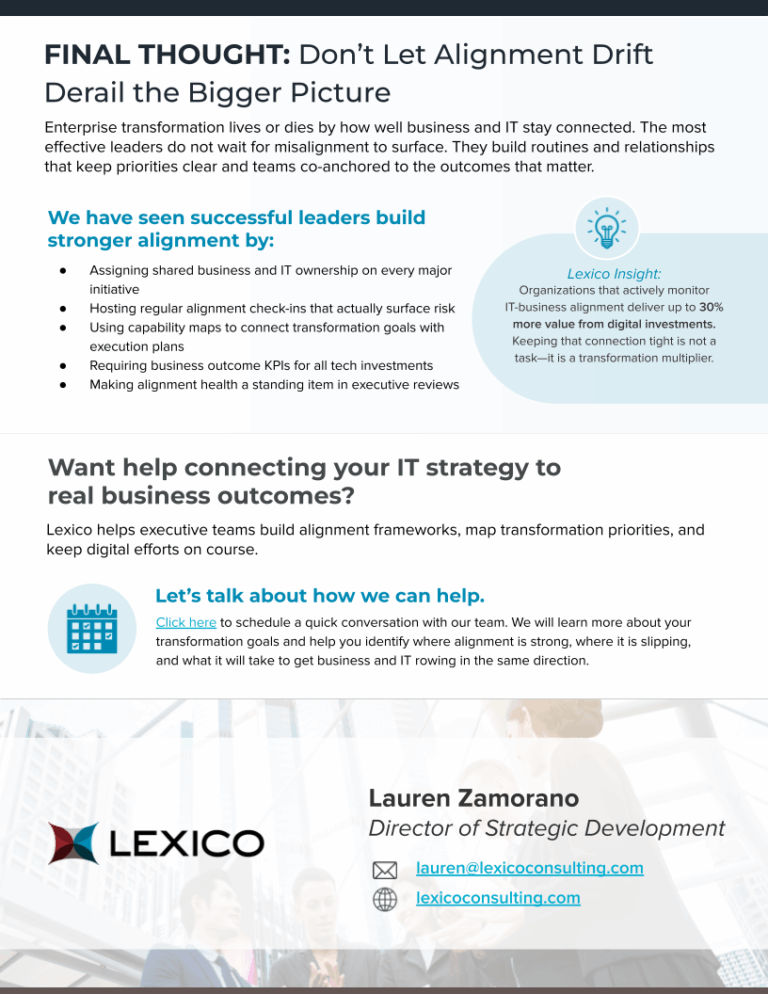 IT & Business Alignment Cheat Sheet